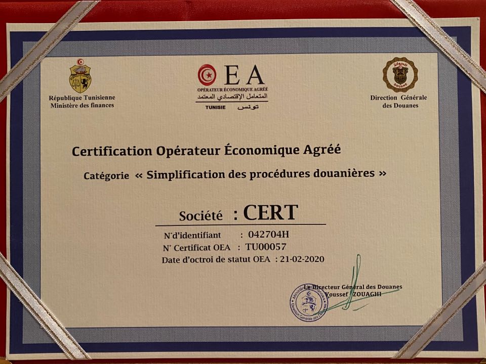 Le CERT obtient le statut d'un opérateur économique agréé - Idaraty